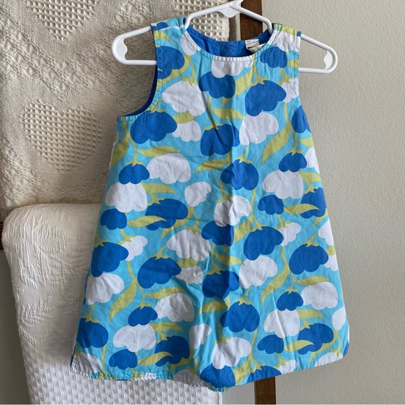 George | Dresses | Vintage George Blue White Green Tulip Floral Print ...